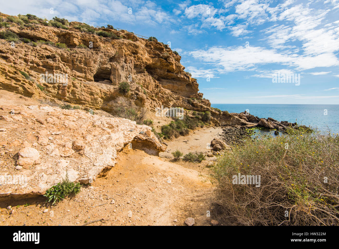 mediterranean beach on spanish costa tropical. natural and wild ...