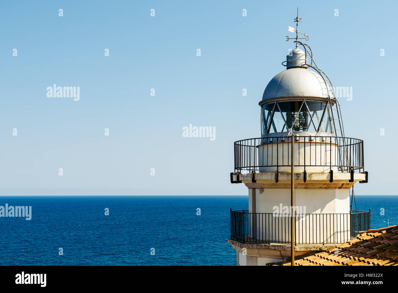 Lighthouse With Mediterranean Sea As Background Stock Photo - Alamy