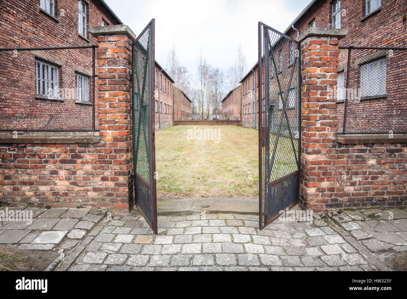 Buildings in Auschwitz concentration death camp, Poland Stock Photo - Alamy