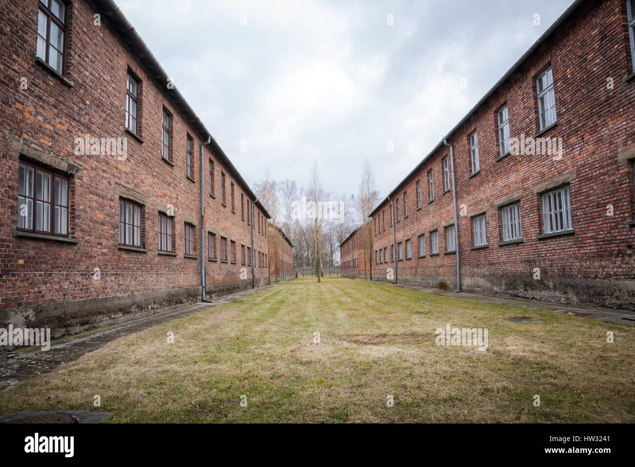 Buildings in Auschwitz concentration death camp, Poland Stock Photo - Alamy