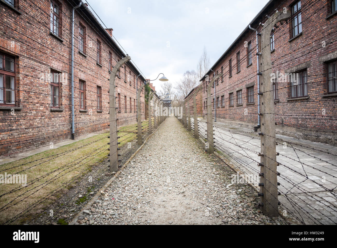 Buildings in Auschwitz concentration death camp, Poland Stock Photo - Alamy