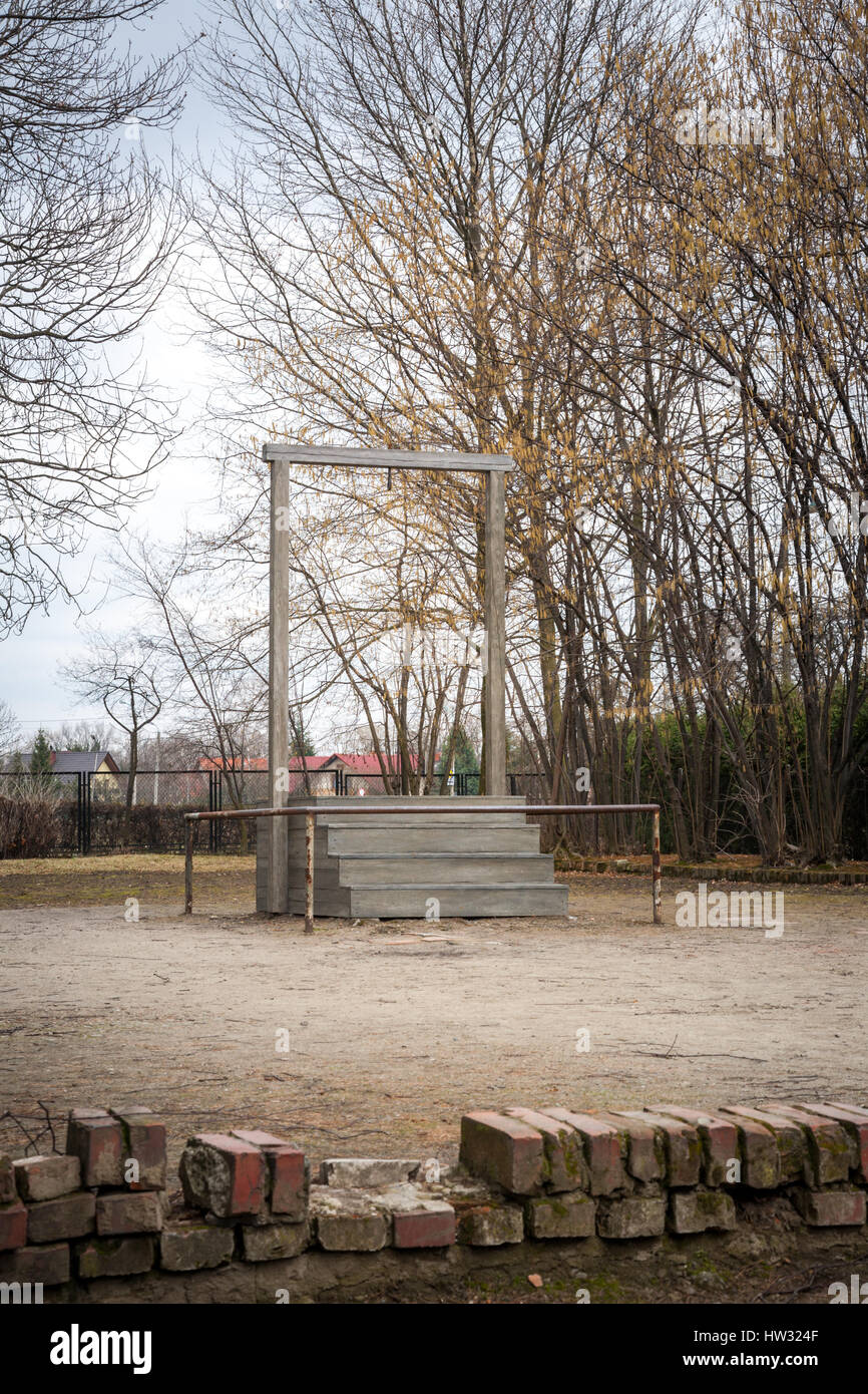 Gallows at Auschwitz concentration death camp where commandant Rudolf ...