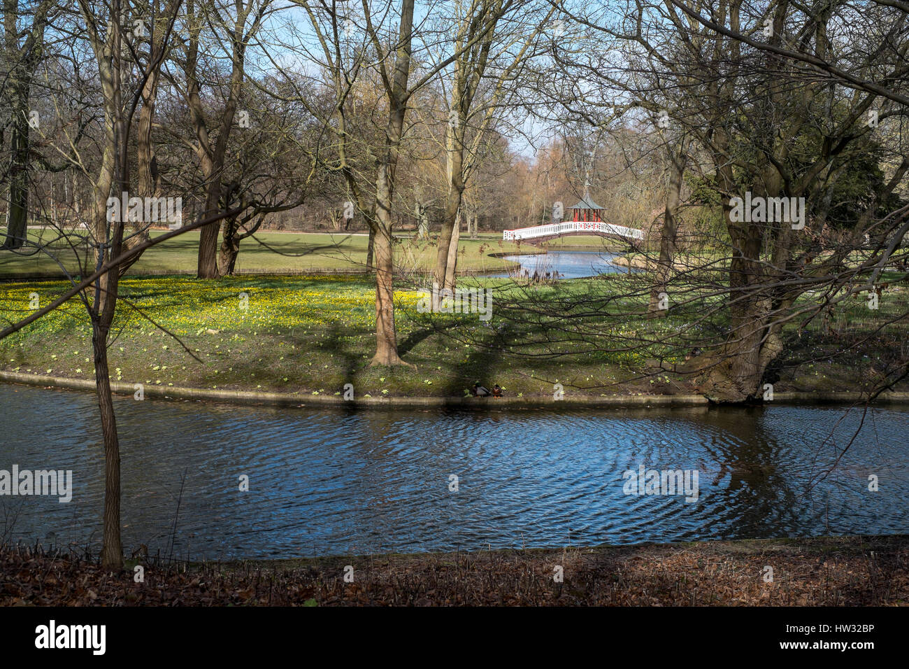 Winter scene at Frederiksberg Gardens, Copenhagen, Denmark Stock Photo ...