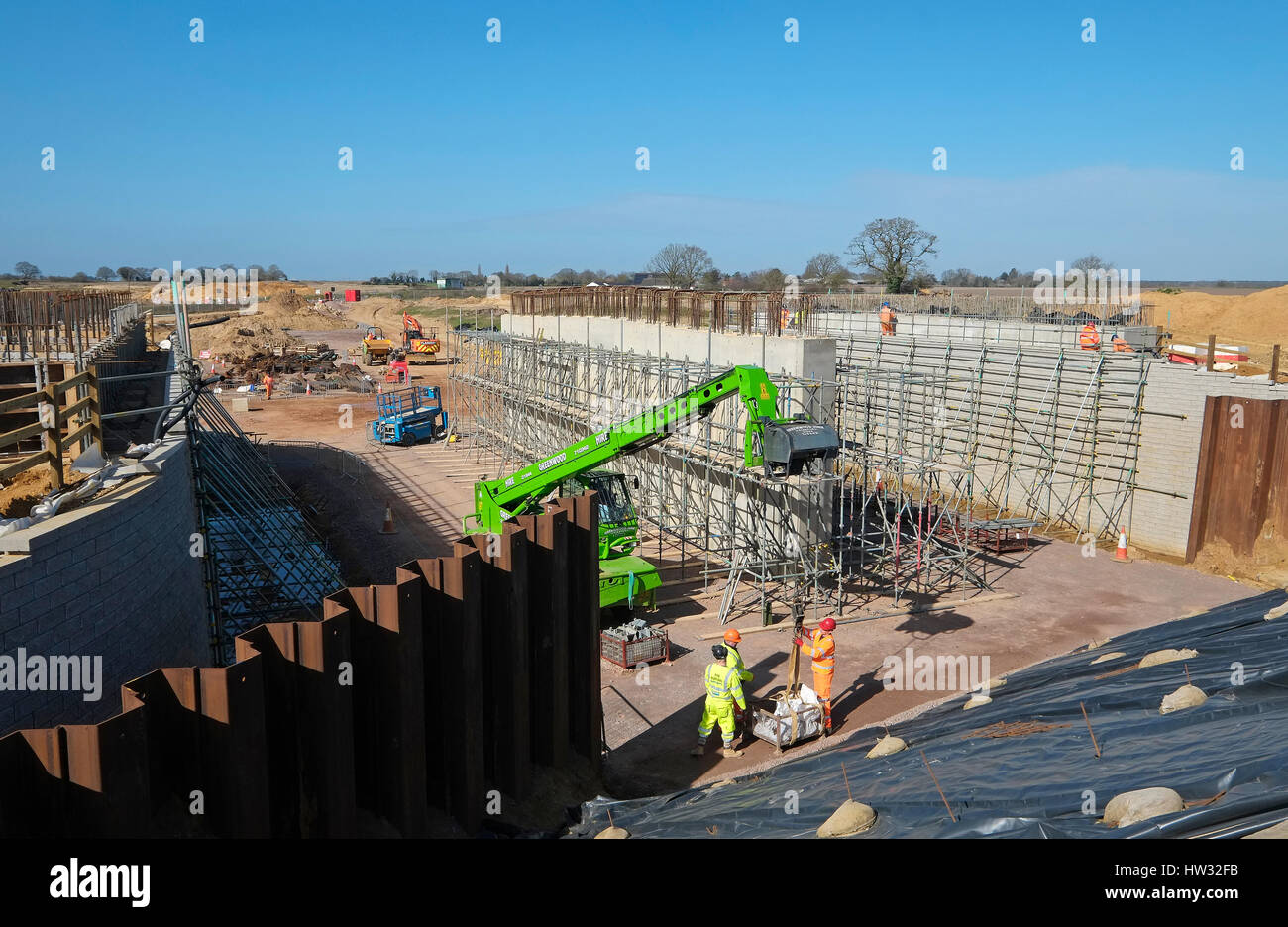 construction of norwich northern distributor road Stock Photo - Alamy