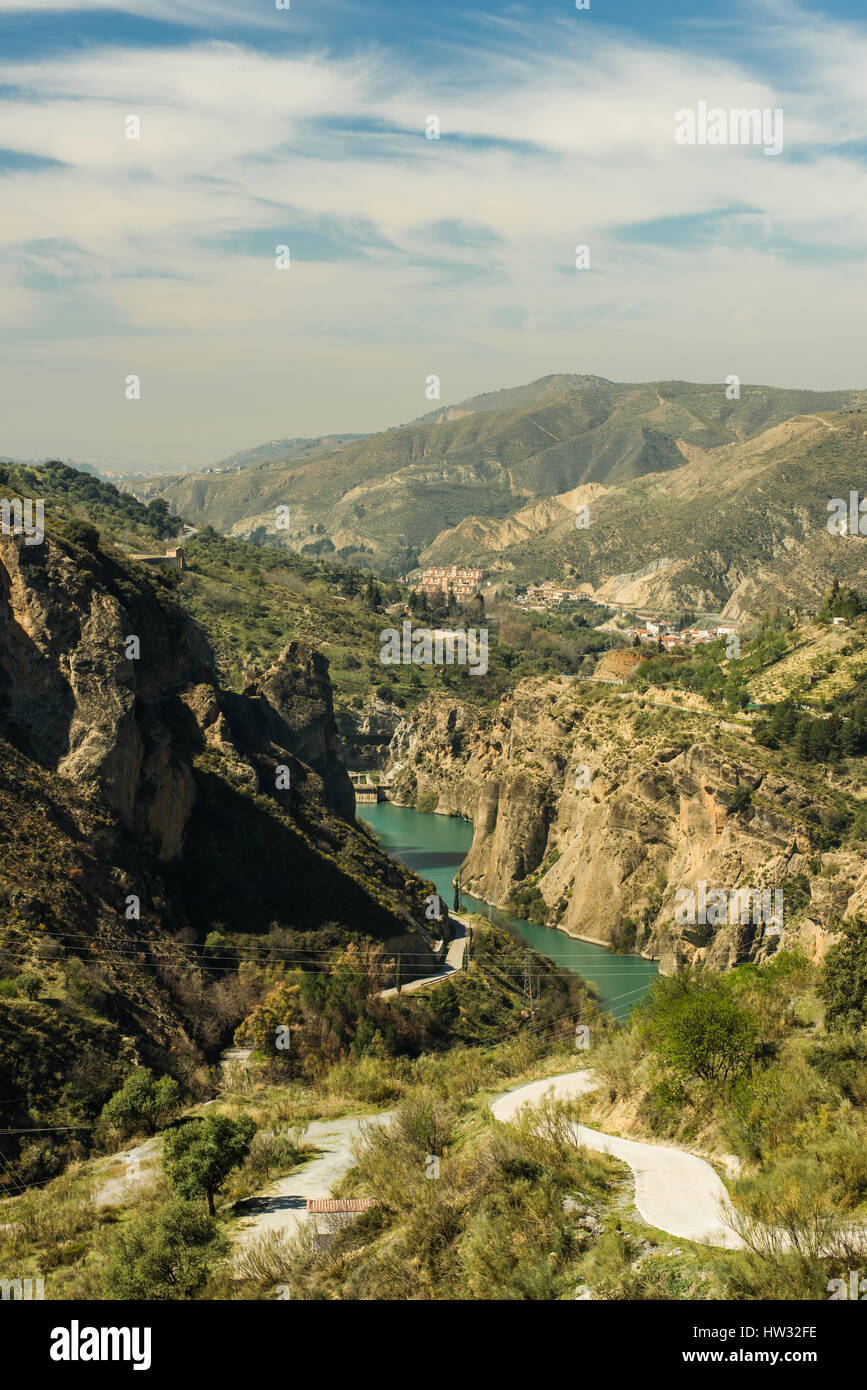 Panoramic vista over Embalse de Canales in Granada, Spain Stock Photo ...