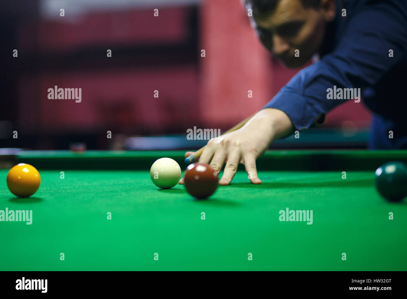 Ball and Snooker Player, man play snooker Stock Photo - Alamy