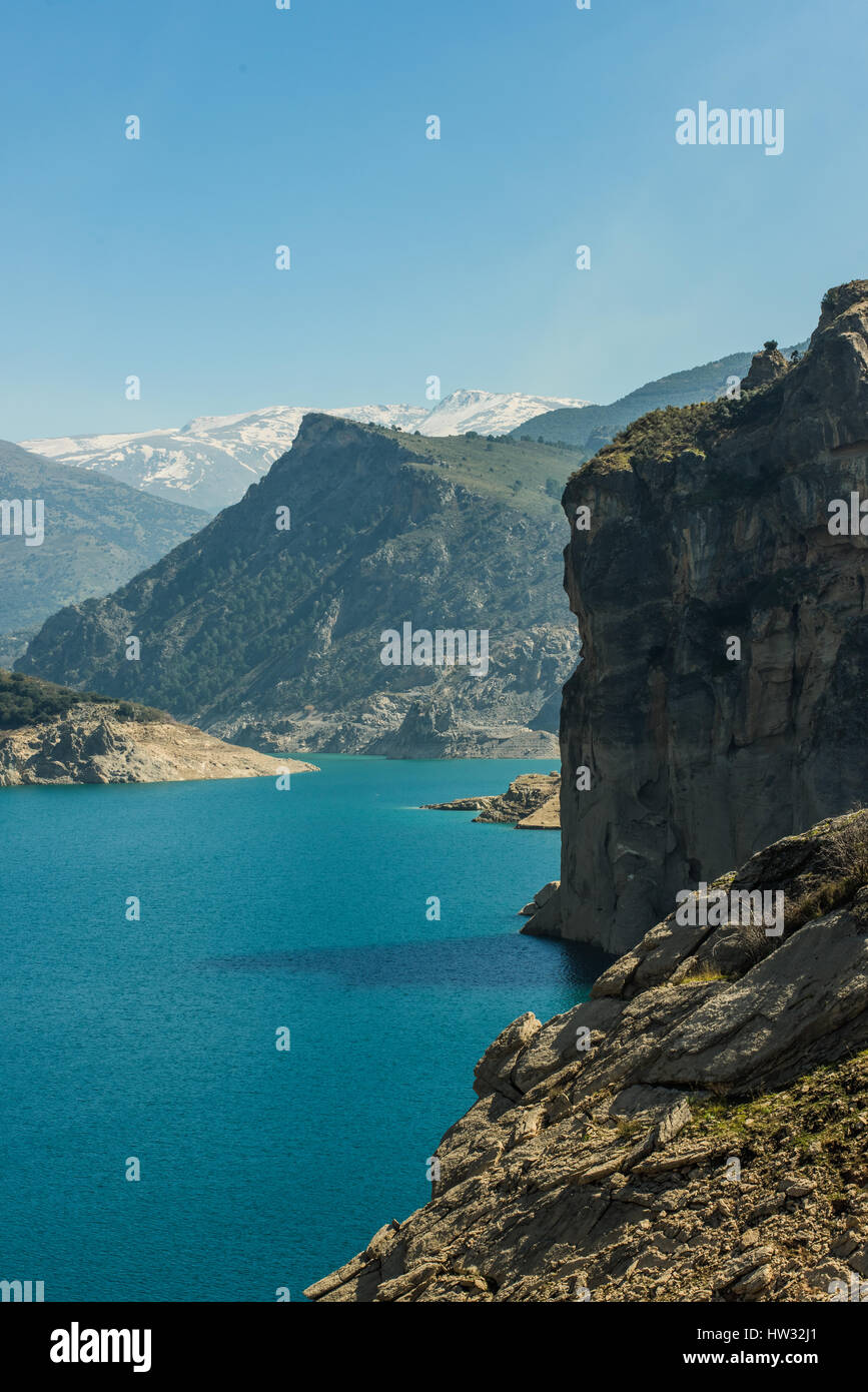 Panoramic vista over Embalse de Canales in Granada, Spain Stock Photo ...
