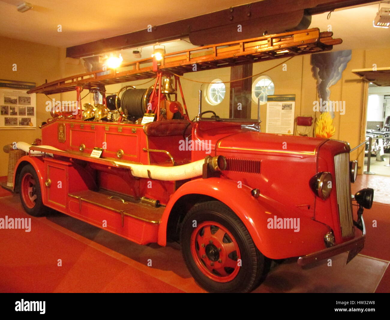 Sandringham House Museum, Norfolk. The Fire Engine on display at the ...