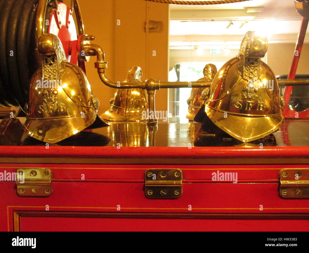 Sandringham House Museum, Norfolk. The Fire Engine on display at the ...