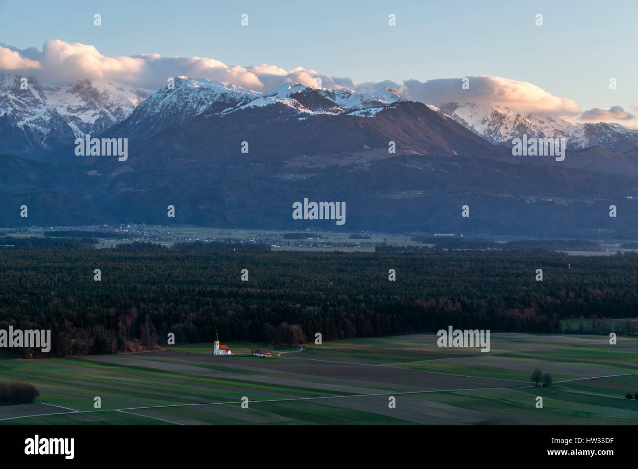 Landscape scenery in cold March morning near Ljubljana Stock Photo - Alamy