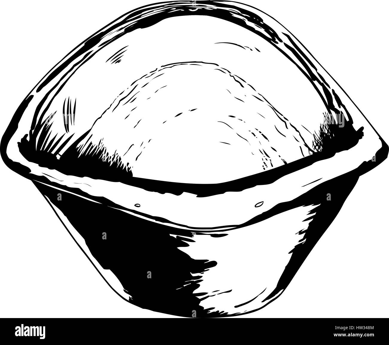 Large single bath tub outline drawing filled with water Stock Photo - Alamy