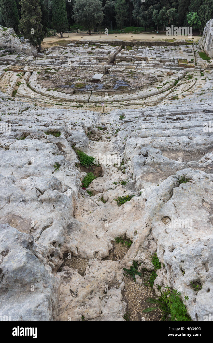 Ancient ruins of Greek Theater from 5th century BC in Neapolis ...