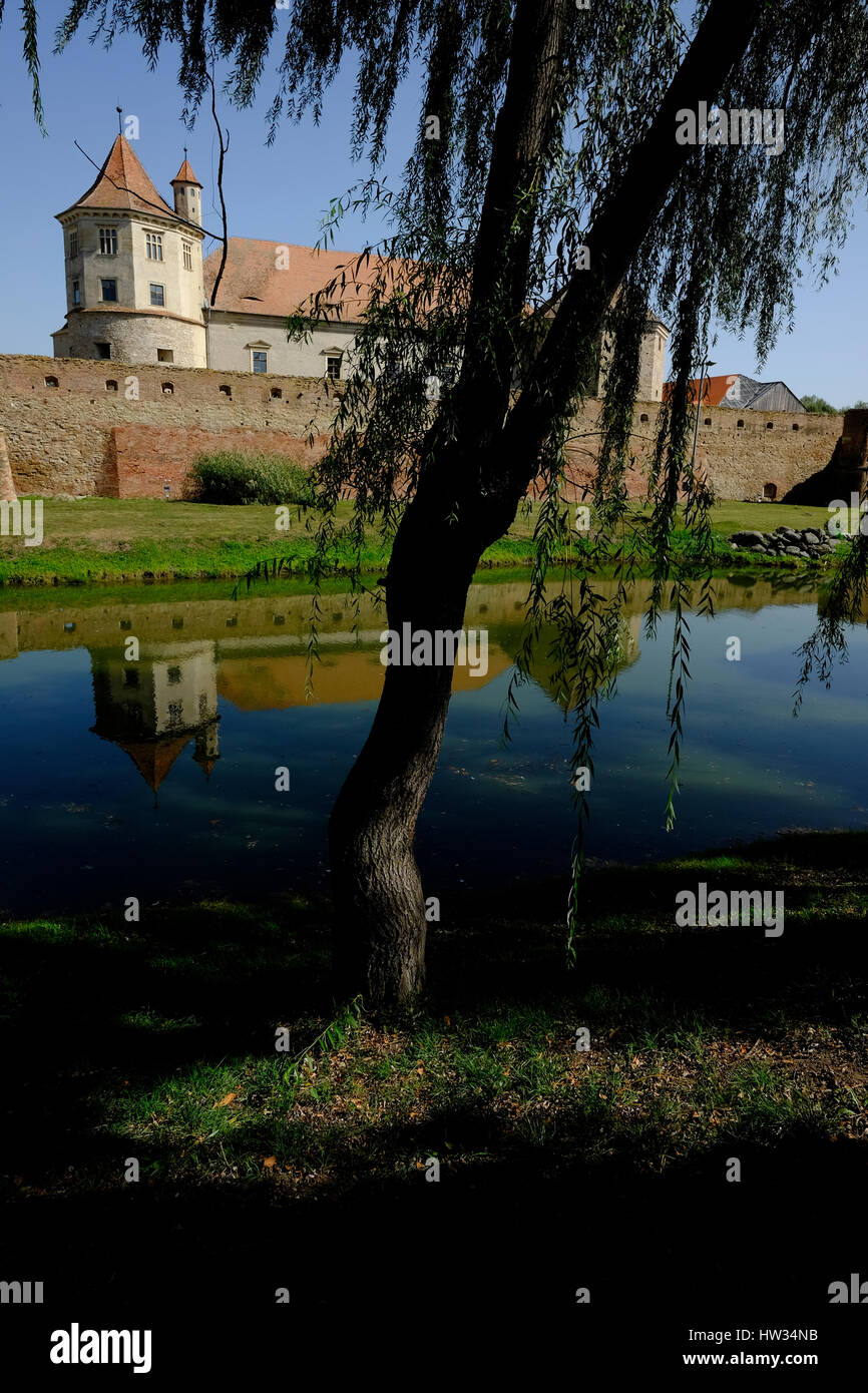 Citadel Fagaras, the fortified medieval Saxon castle in the town of ...
