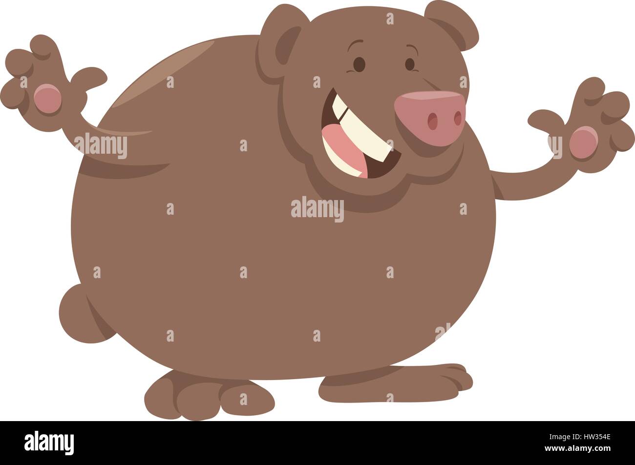 Cartoon Illustration of Brown Bear Animal Character Stock Vector Image ...