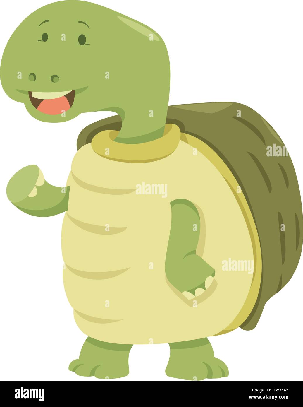 Cartoon Illustration of Happy Turtle Animal Character Stock Vector ...