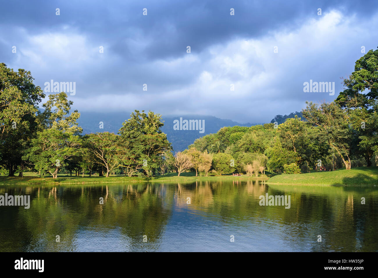 Taiping lake garden at sunset, Taiping, Malaysia - calm waters at the ...