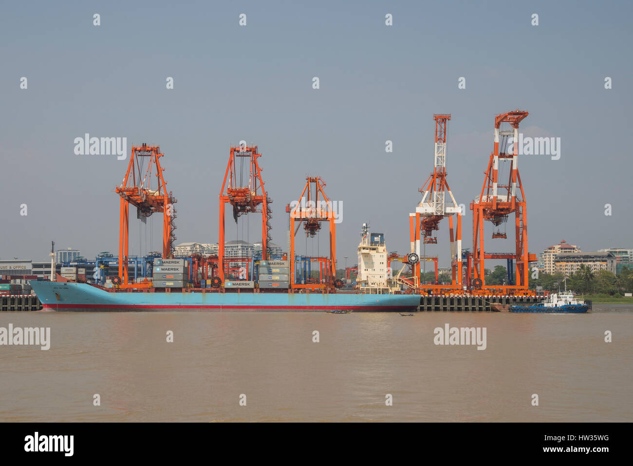 Container Terminal in Yangon, Myanmar Stock Photo - Alamy