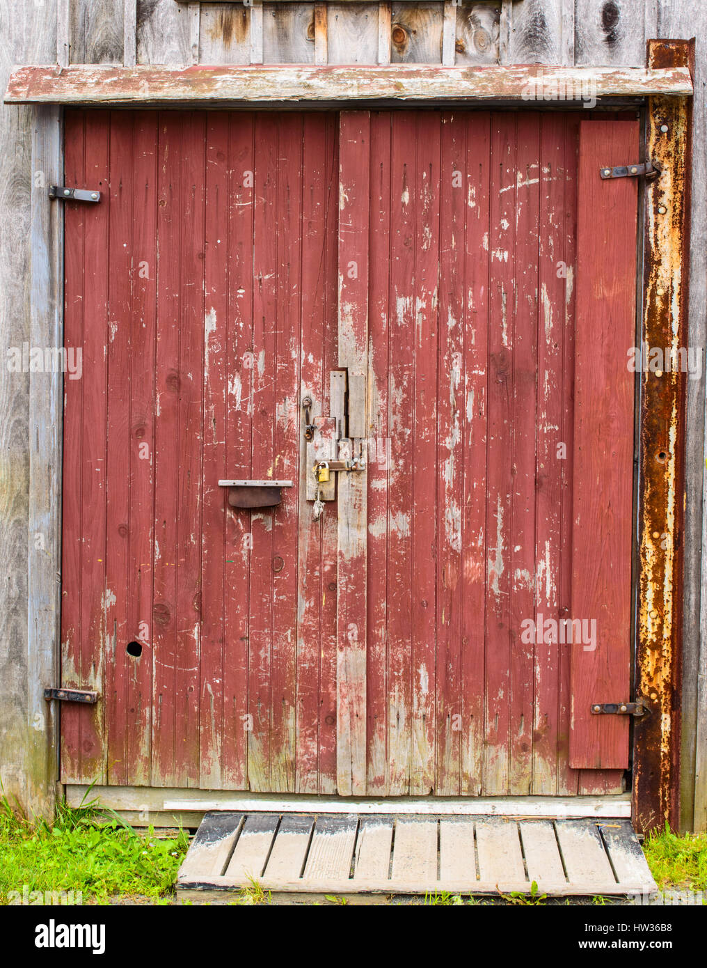 Weathered shed door near the Custom's House in Salem, MA, USA Stock ...