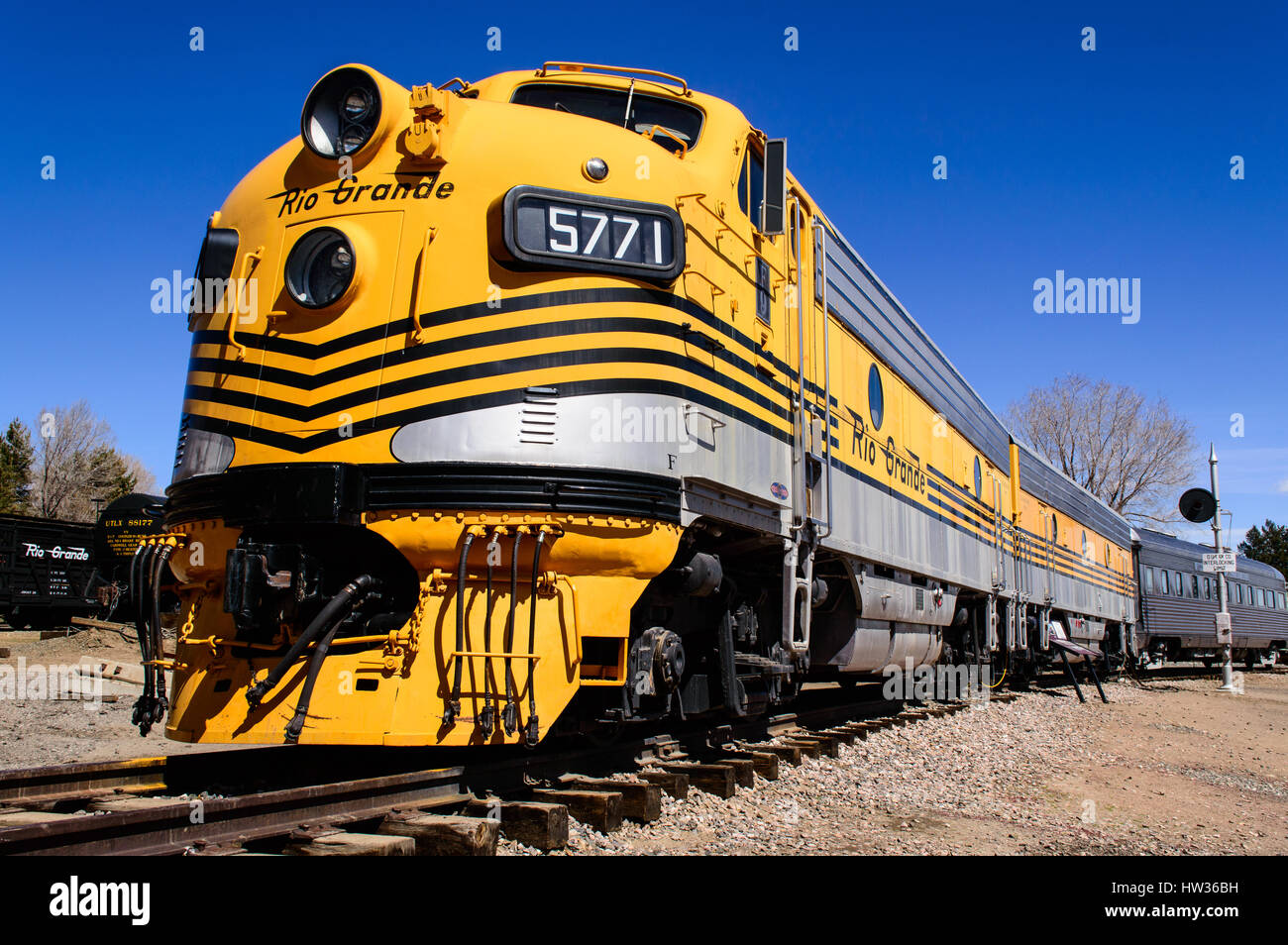 Rio Grande and Santa Fe Diesel Electric Stock Photo - Alamy