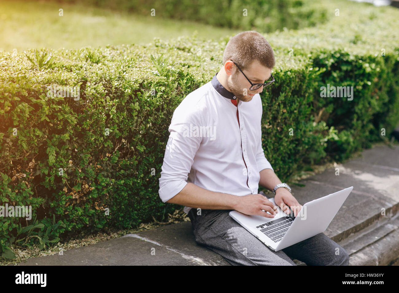 young man on the street Stock Photo - Alamy