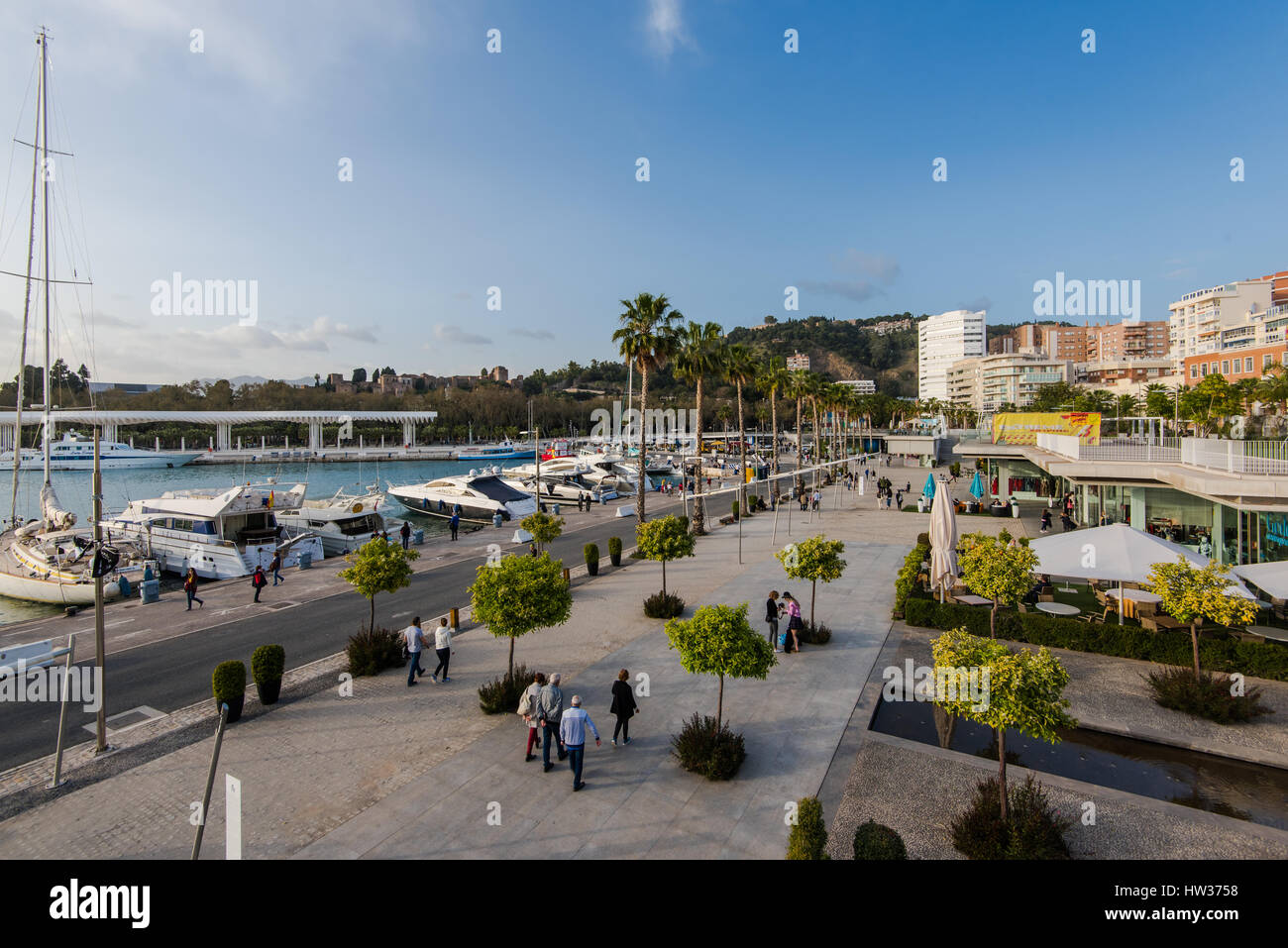 Marina Waterfront Promenade In Malaga High Resolution Stock Photography ...