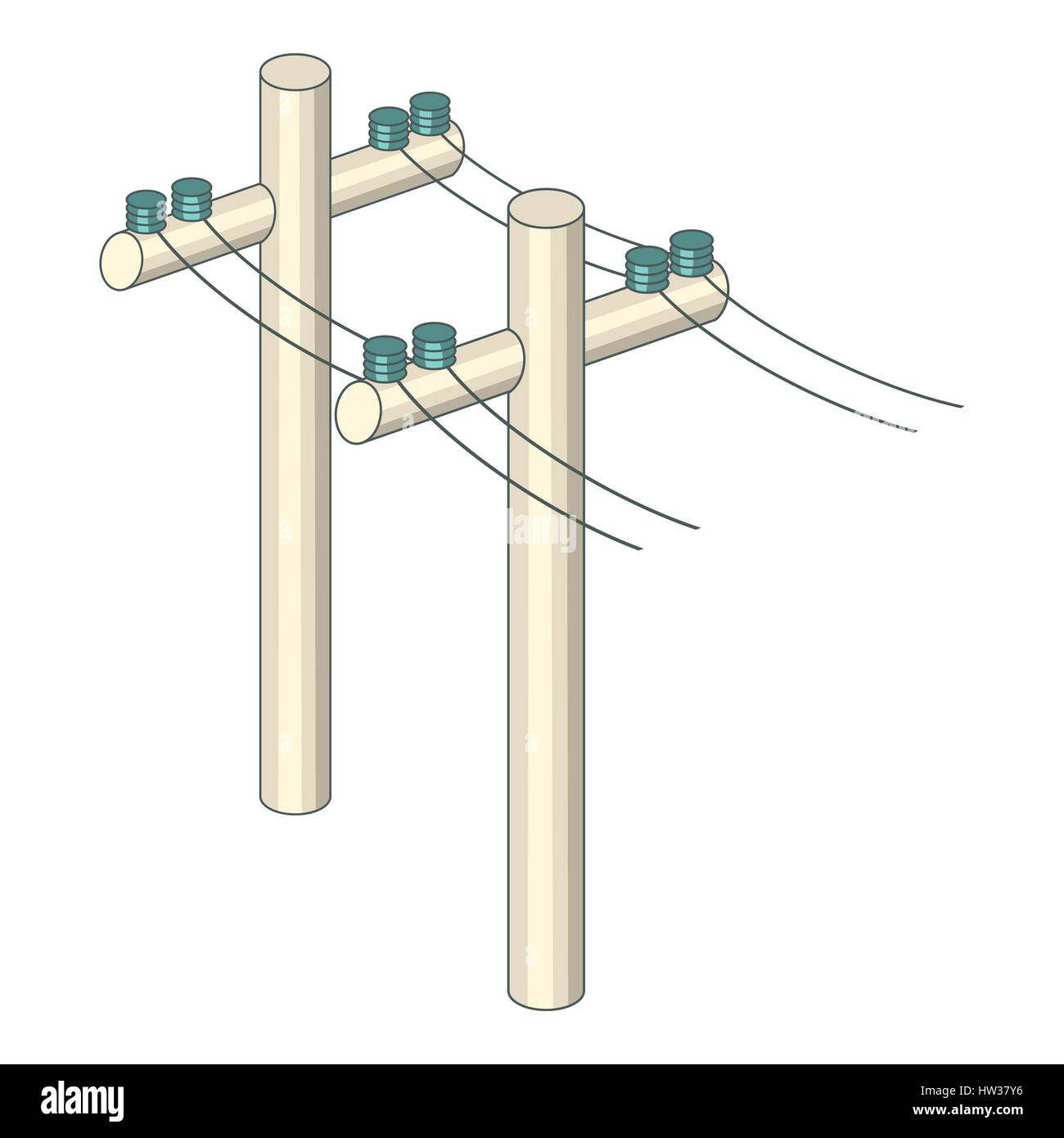 Electric wire poles Cut Out Stock Images & Pictures - Alamy