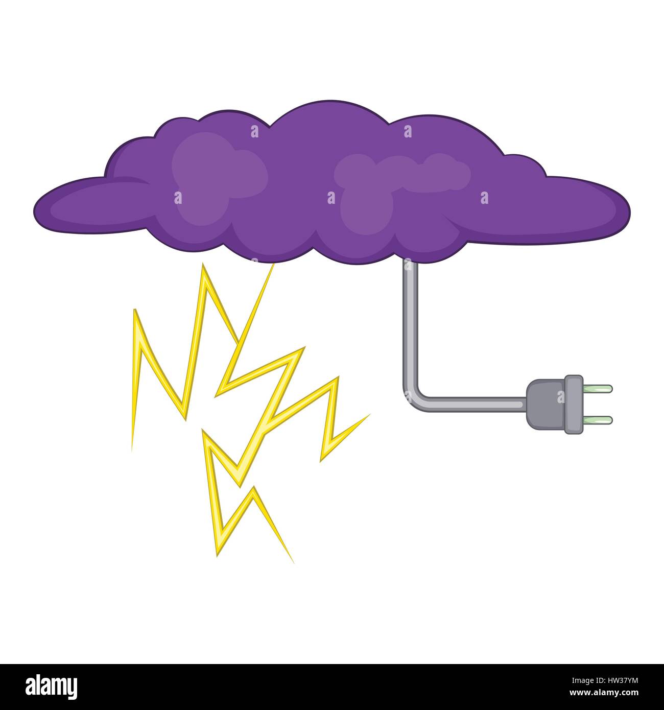 Lightning icon, cartoon style Stock Vector Image & Art - Alamy