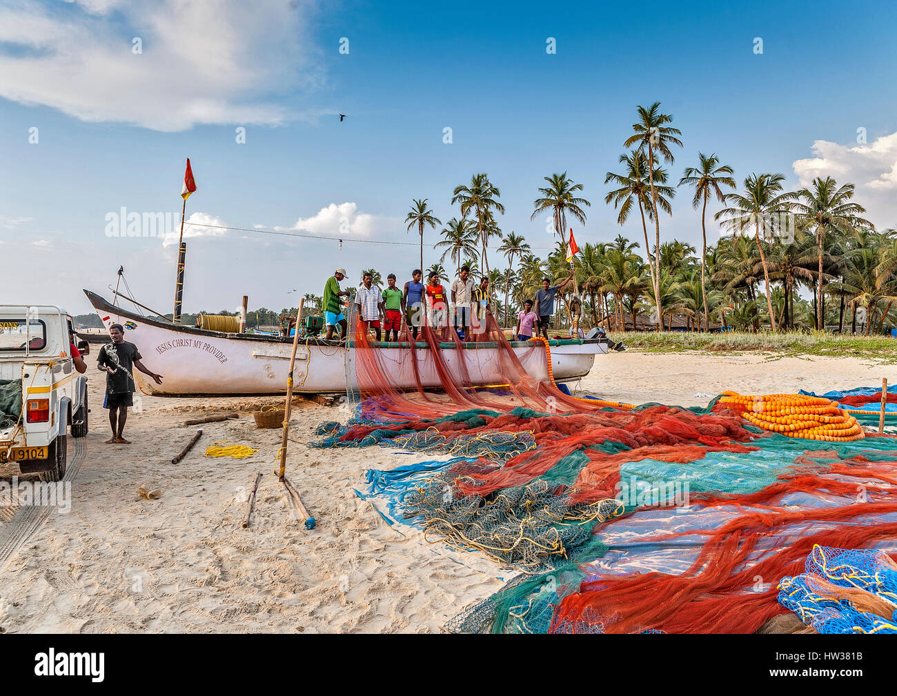 Fishing boat colva beach goa hi-res stock photography and images - Alamy