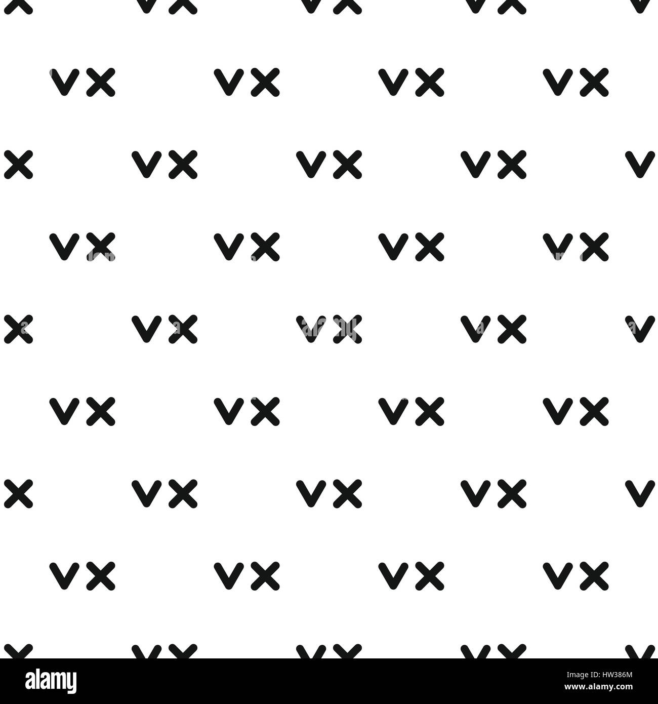 Cross and tick check marks pattern, simple style Stock Vector Image ...