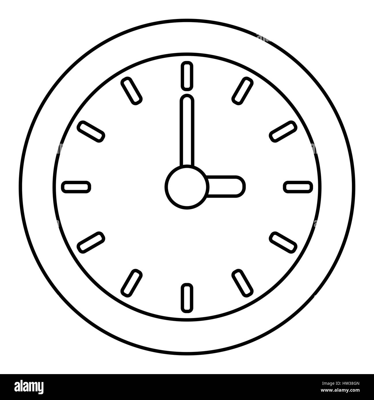 Clock icon, outline style Stock Vector Image & Art - Alamy
