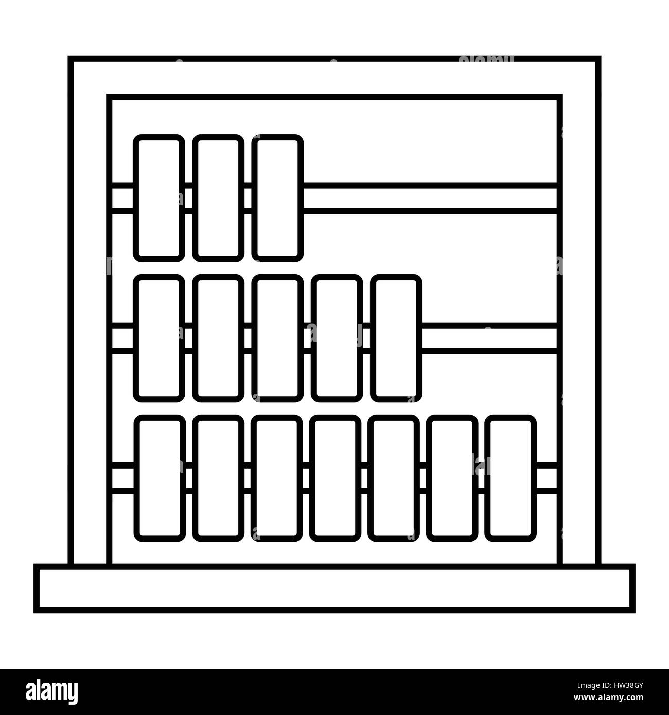 Abacus kindergarten line icon Cut Out Stock Images & Pictures - Alamy