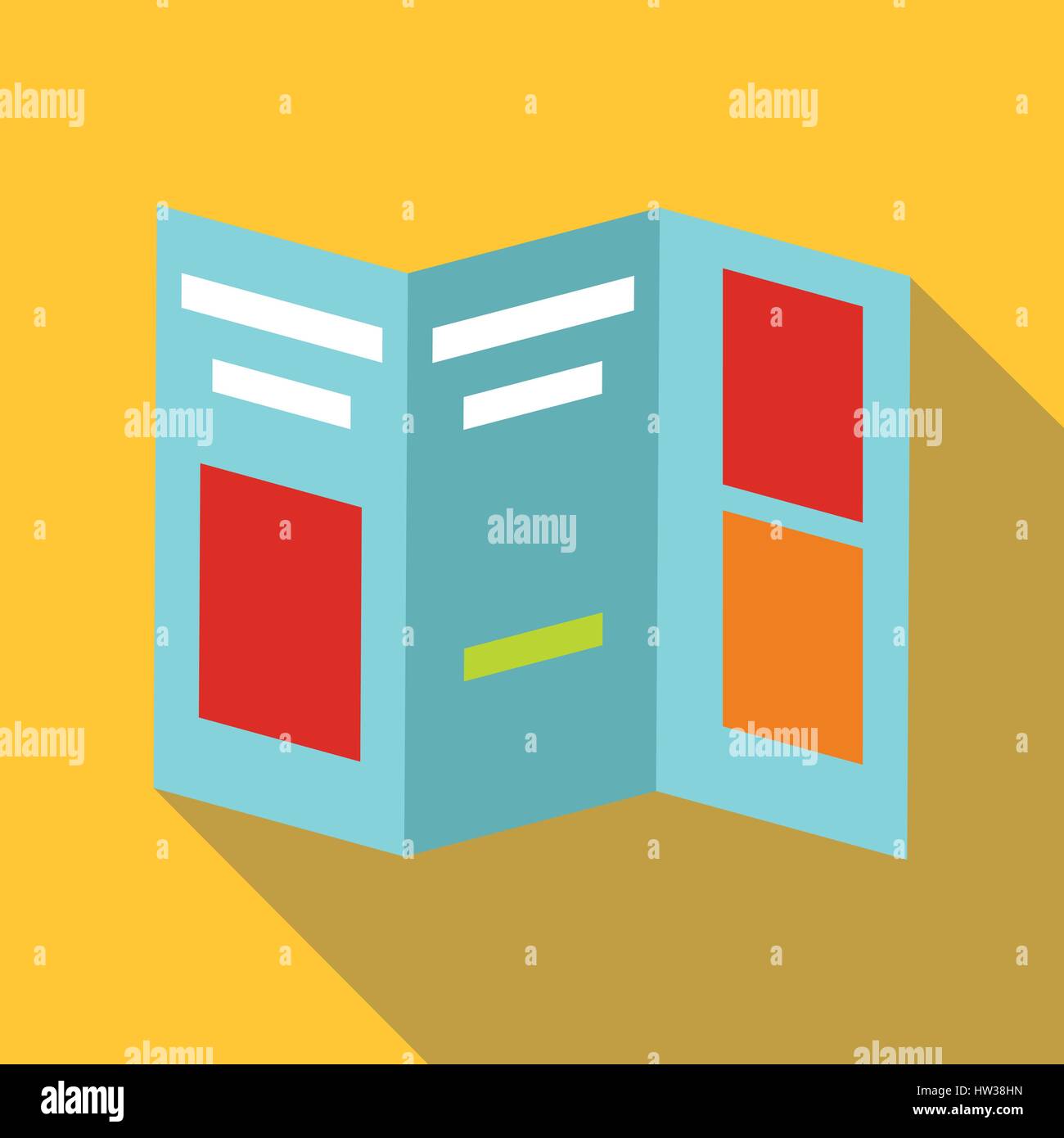 Folded paper icon, flat style Stock Vector Image & Art - Alamy