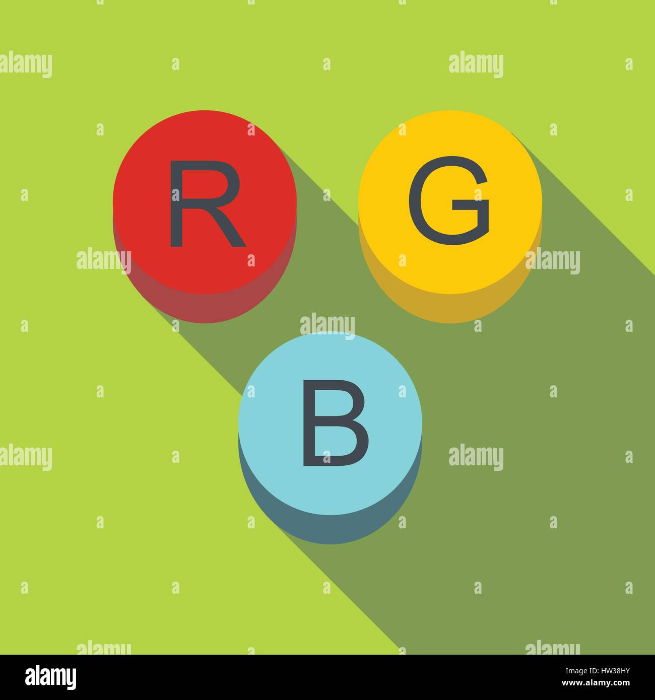 RGB button icon, flat style Stock Vector Image & Art - Alamy