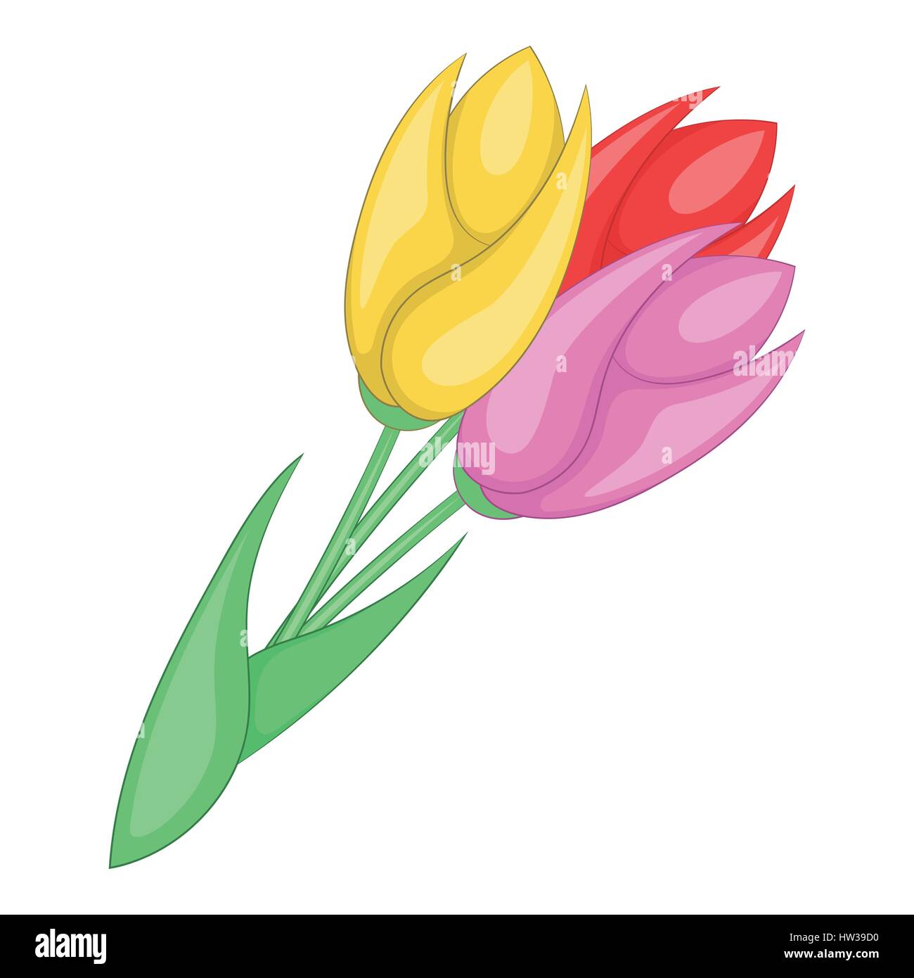 Tulips icon, cartoon style Stock Vector Image & Art - Alamy