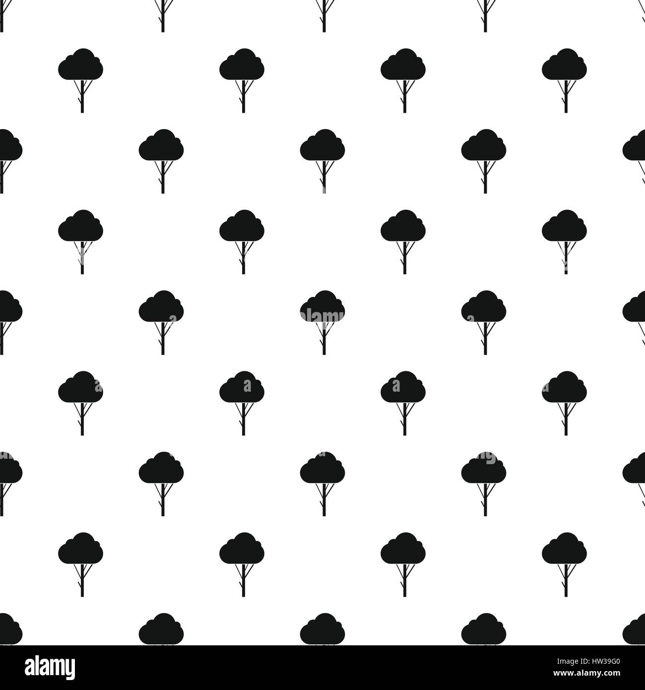 Fluffy tree pattern, simple style Stock Vector Image & Art - Alamy