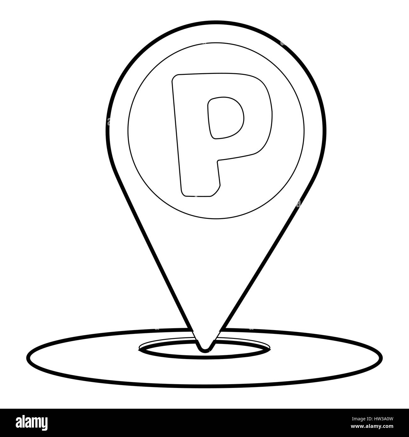 Map pointer with car parking sign icon Stock Vector Image & Art - Alamy