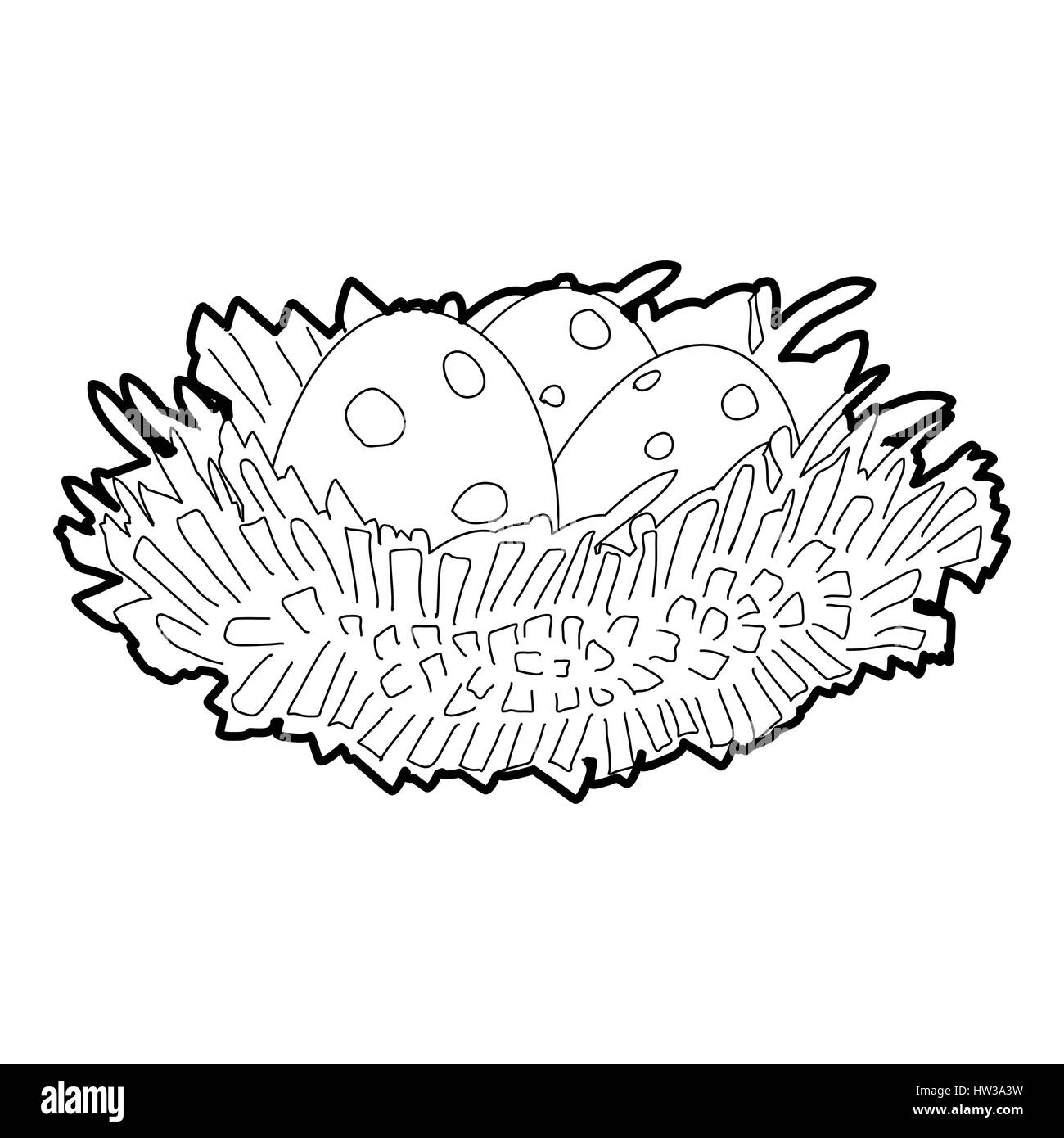 Bird nest with eggs icon, isometric 3d style Stock Vector Image & Art ...