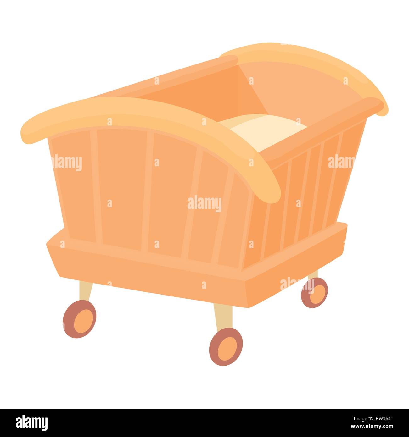 Wooden baby cot icon cartoon Cut Out Stock Images & Pictures - Alamy