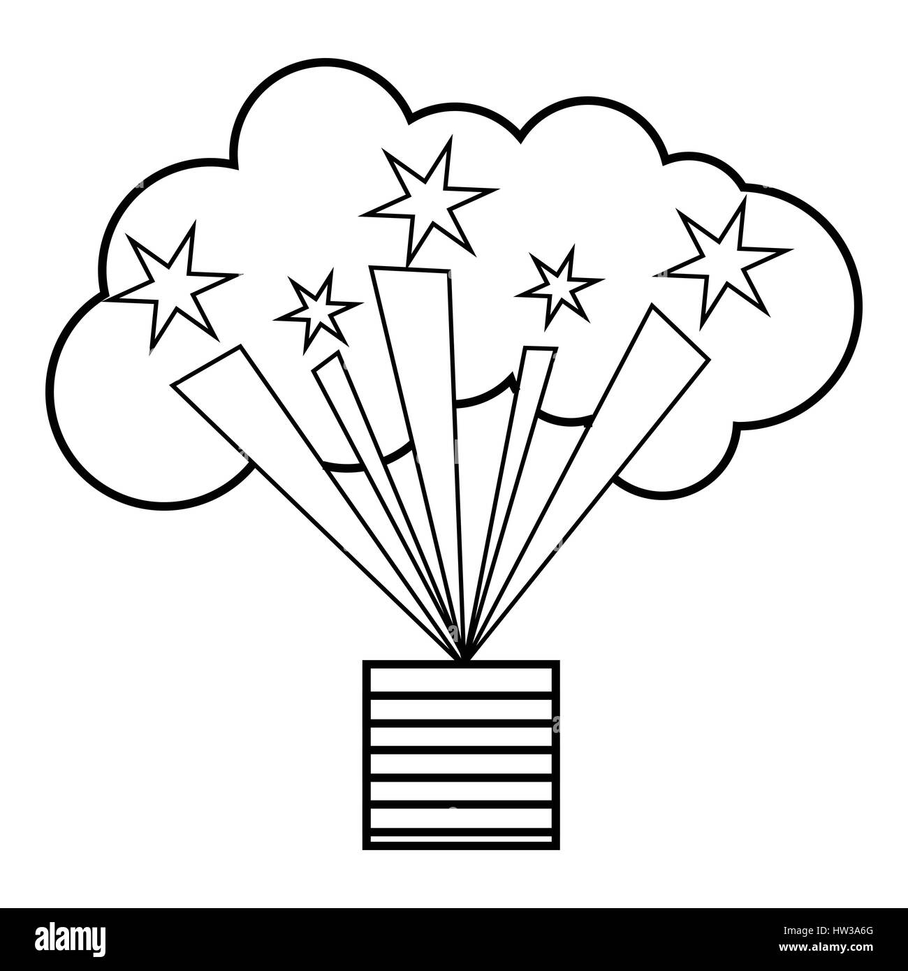 Bright firework icon outline style hi-res stock photography and images ...