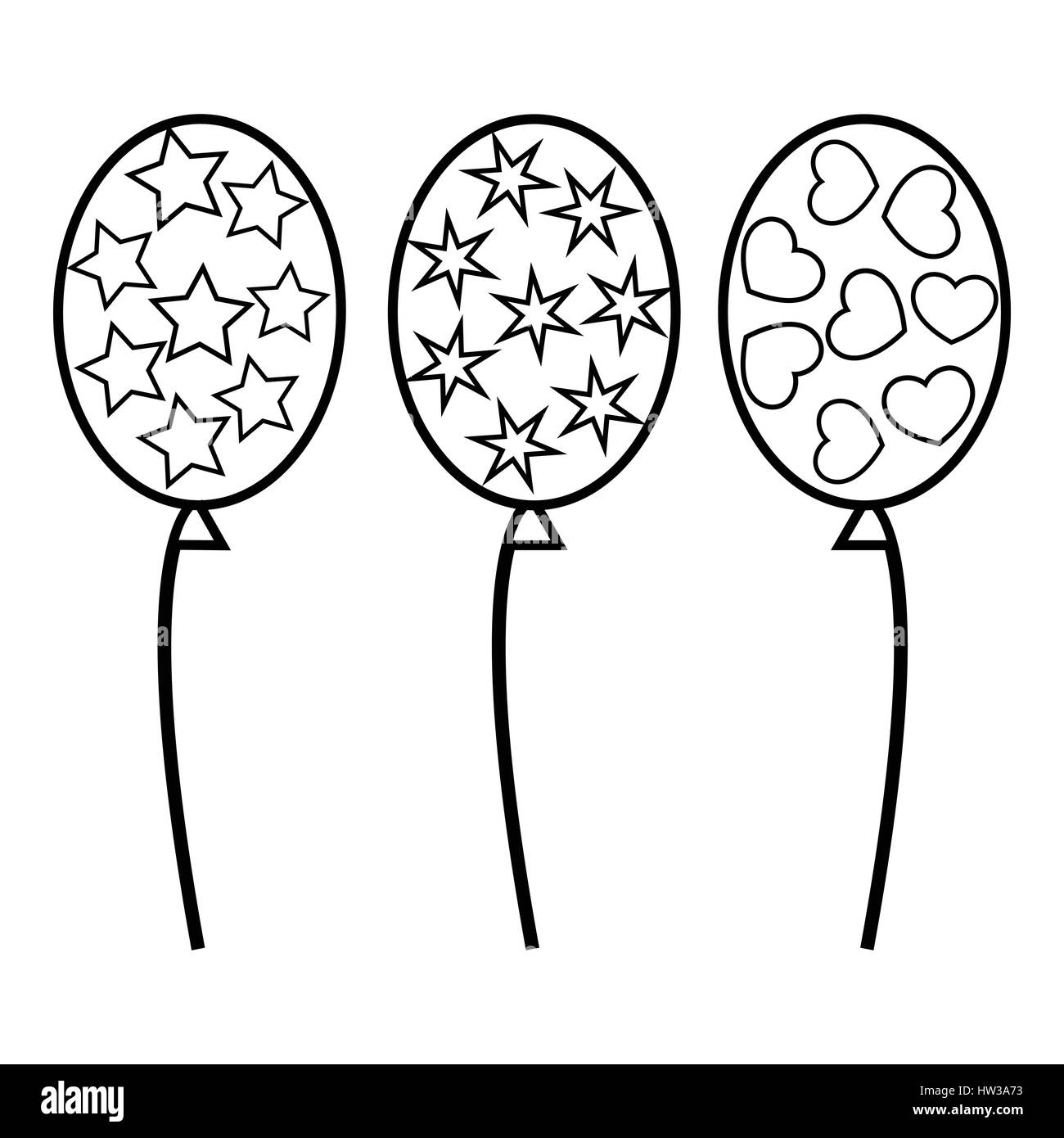 Bunch Of Balloon Outline