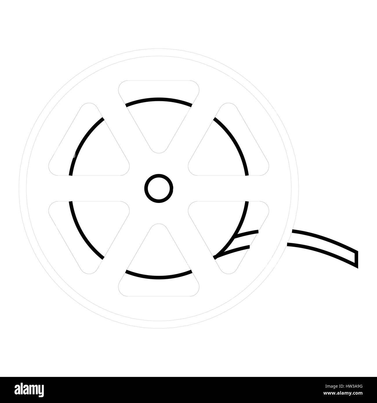 Film reel icon thin circle Cut Out Stock Images & Pictures - Alamy