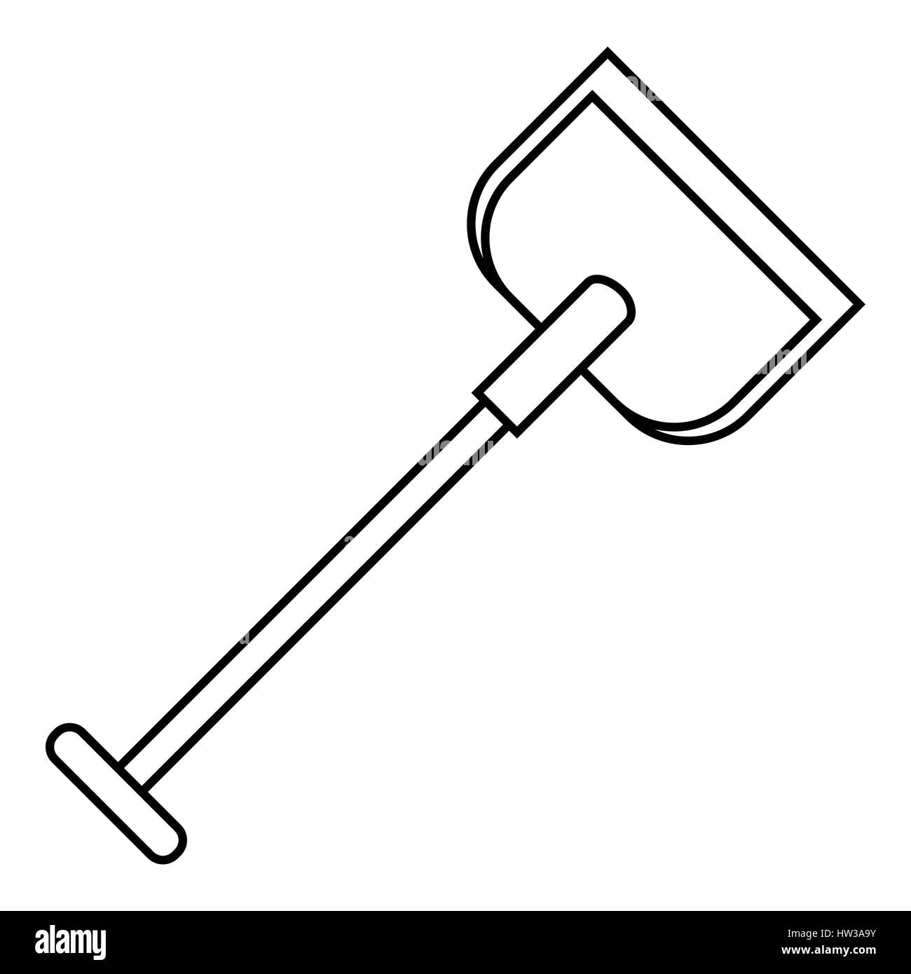Shovel icon, outline style Stock Vector Image & Art - Alamy