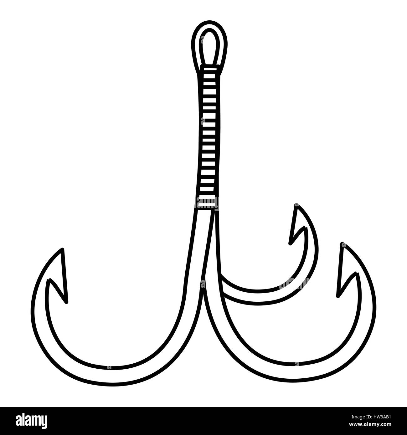 Three hooks icon, outline style Stock Vector Image & Art - Alamy