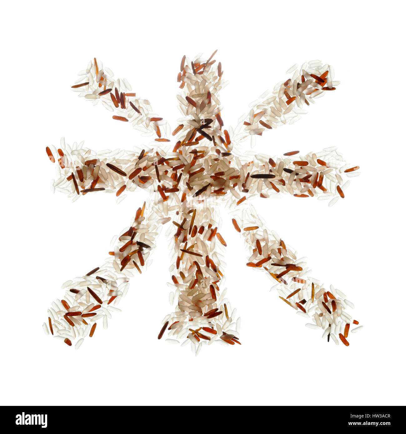 mixed rice, long grain basmati, red and wild, Chinese character mi ...