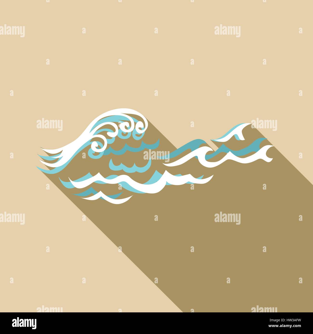 Round wave icon, flat style Stock Vector Image & Art - Alamy