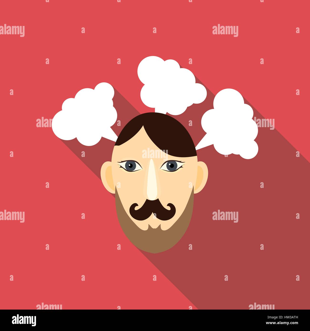 Shadow thinking face man Stock Vector Images - Alamy