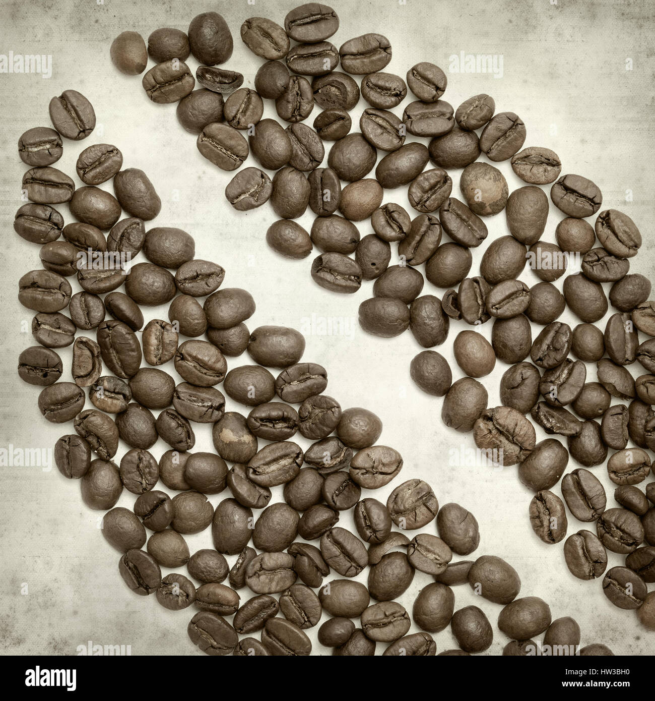 textured old paper background with letters made of coffee grains Stock ...