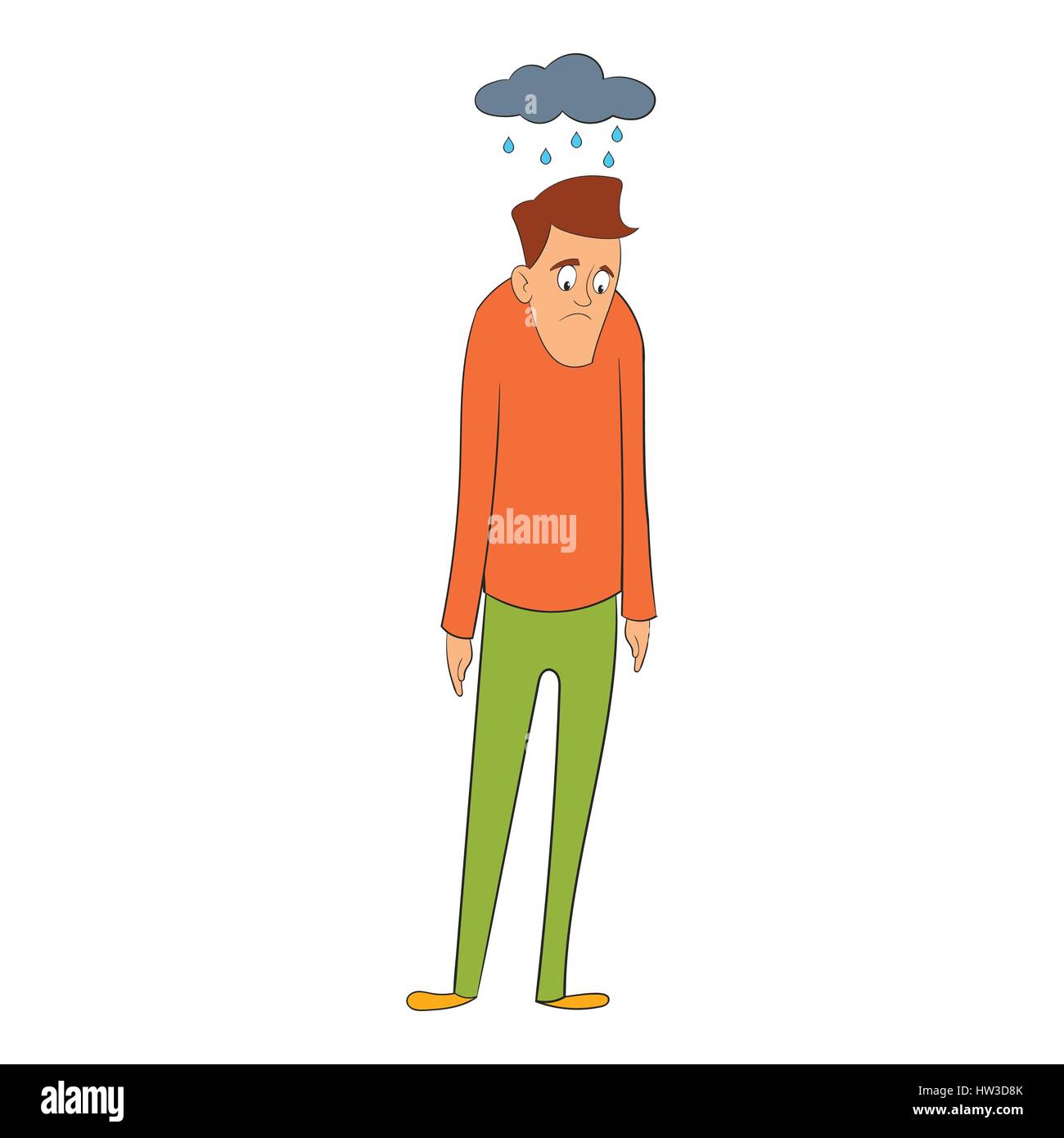 Man with cloud over head icon, cartoon style Stock Vector Image & Art ...