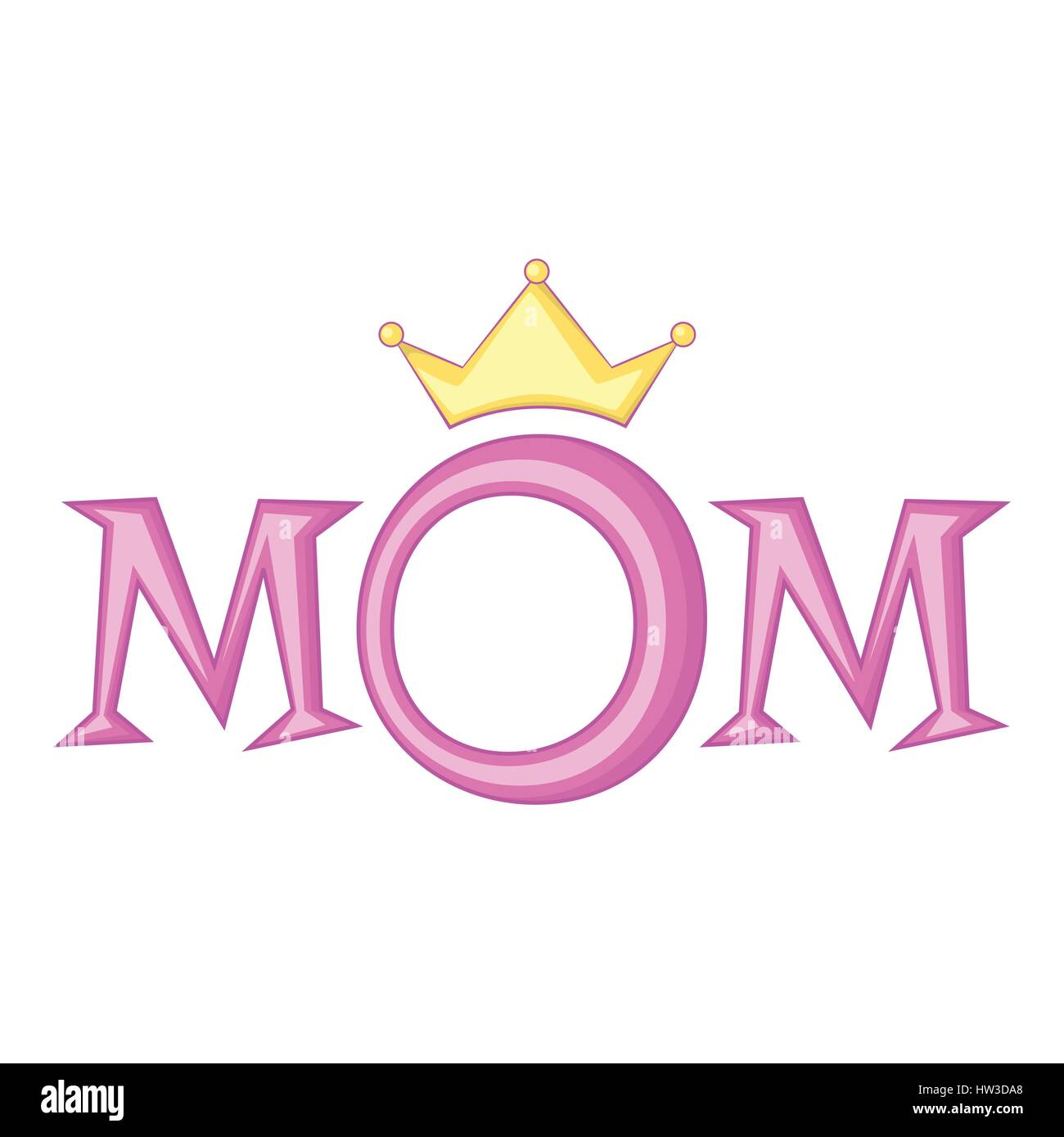 Lettering Mom with crown icon, cartoon style Stock Vector Image & Art ...