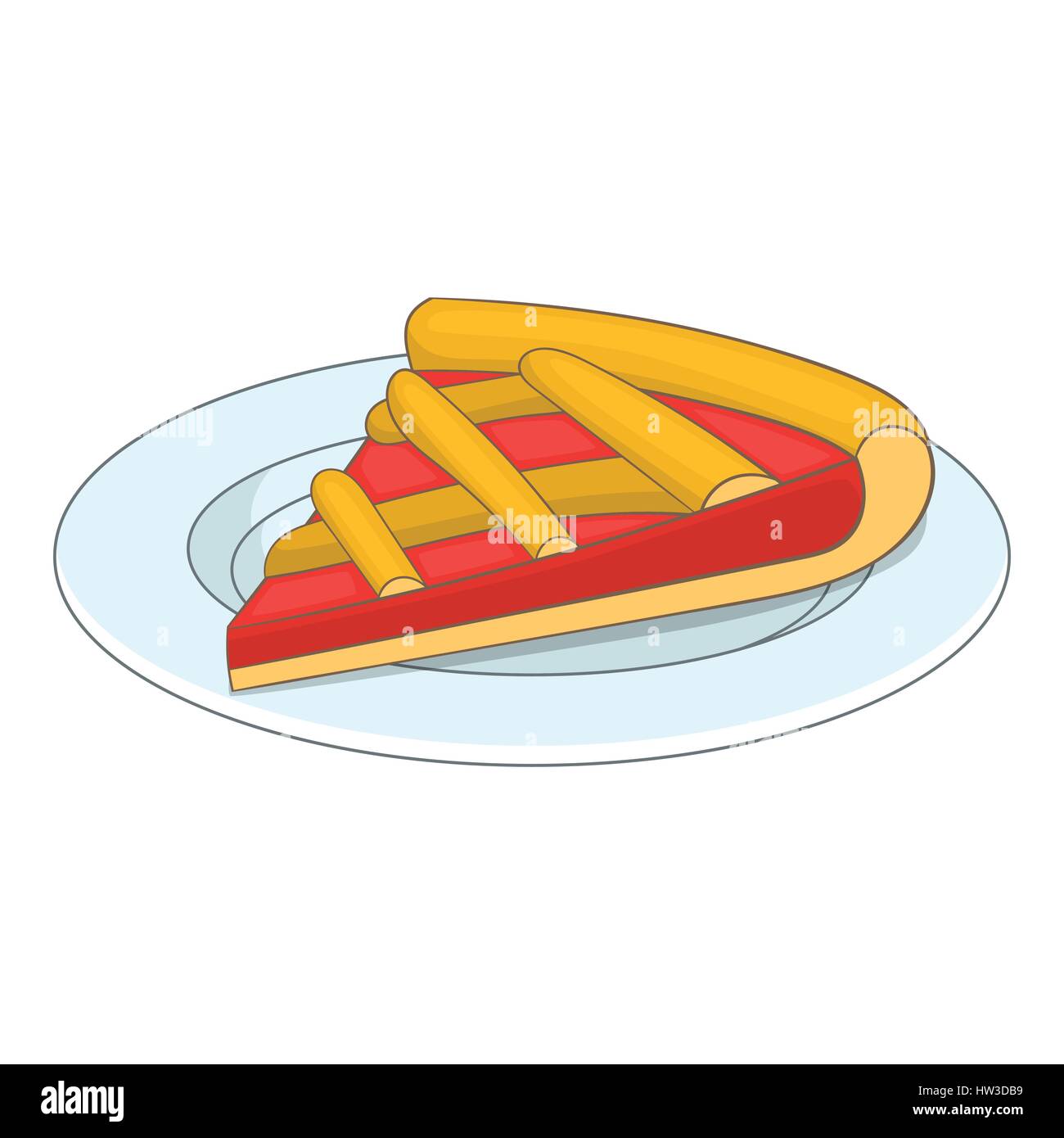 Piece of cake on a plate icon, cartoon style Stock Vector Image & Art ...